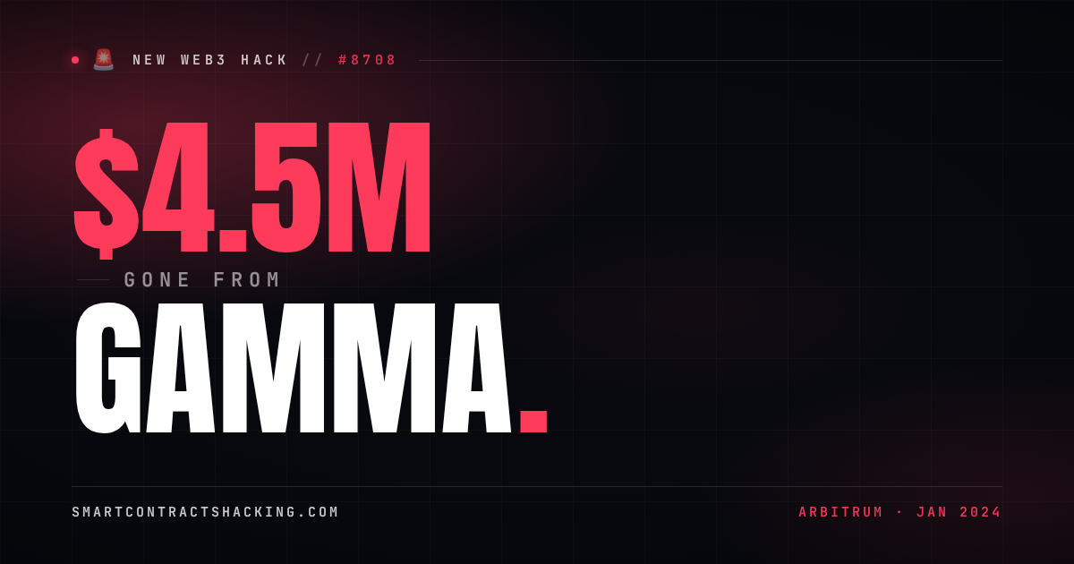 Gamma Hack (2024) - $4.5M Lost | Smart Contract Hacking
