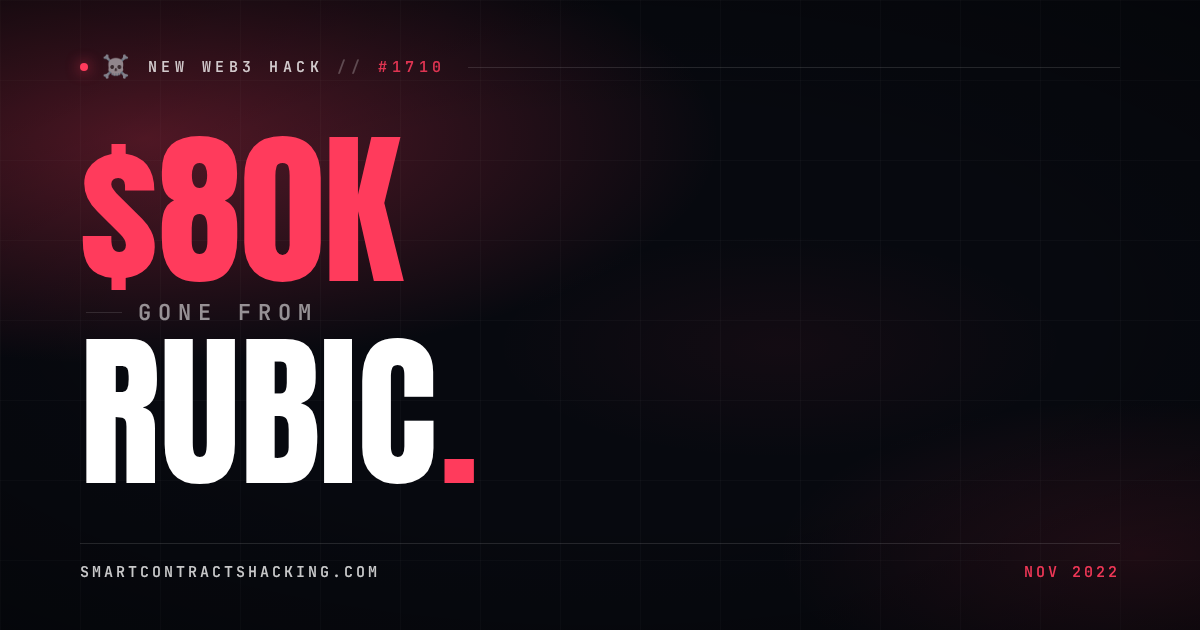 Rubic Hack (2022) - $80K Lost | Smart Contract Hacking