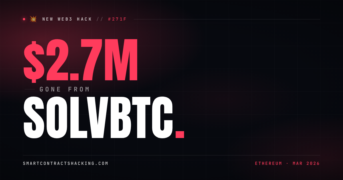 SolvBTC Hack (2026) - $2.7M Lost | Smart Contract Hacking
